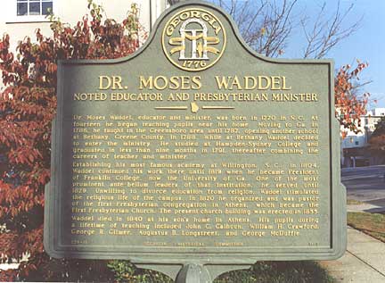 Dr. Moses Waddel: Noted Educator And Presbyterian Minister - Georgia ...
