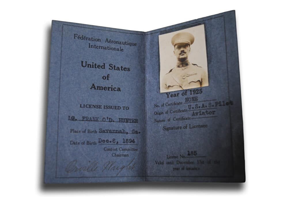Frank O’Driscoll Hunter Pilot License - Georgia Historical Society