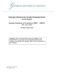 Eighth-Grade Georgia Milestones Review WebQuest for Social Studies ...